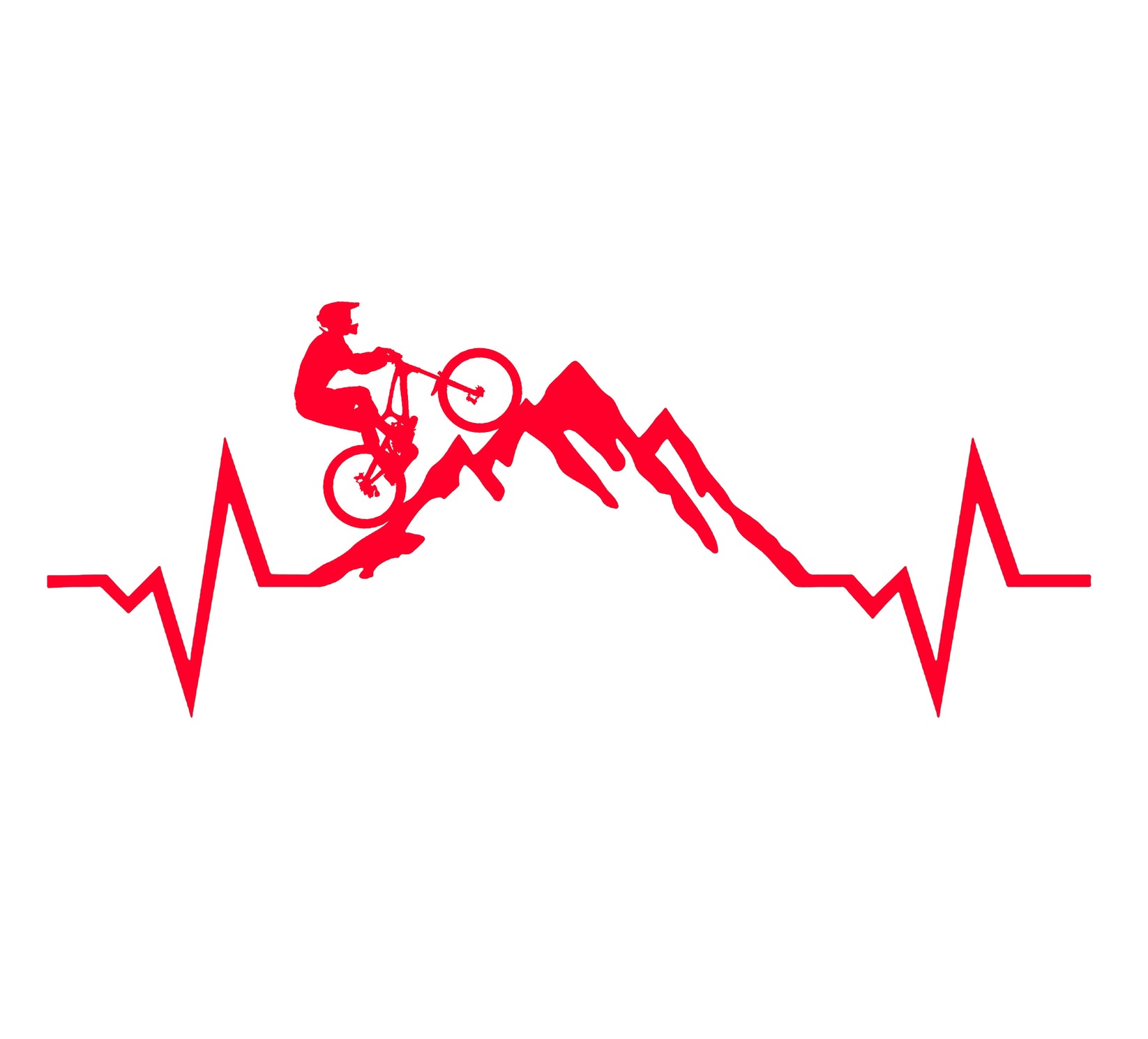 Mountain Bike Heart Beat Vinyl Decal – Oblivik